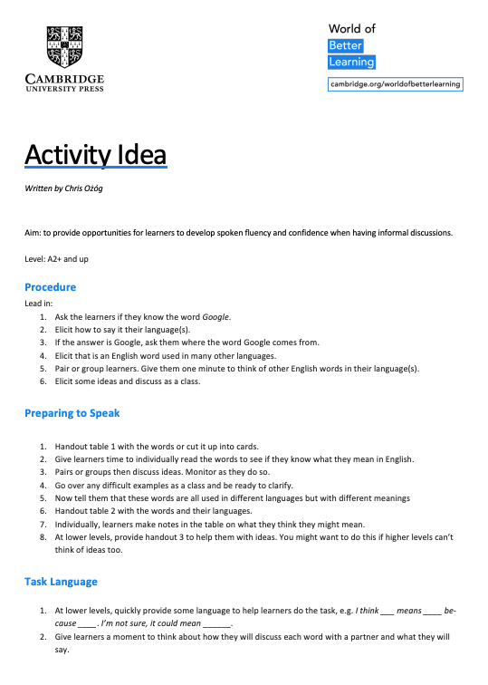 Exploring loanwords in English | Cambridge English