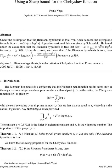 Using a Sharp bound for the Chebyshev function | Mathematics ...