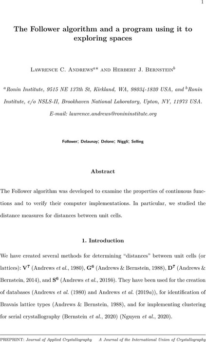 The Follower algorithm and a program using it to explore spaces | Materials Science | Cambridge ...