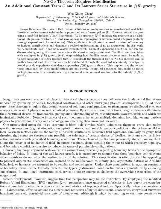 No-Go Theorem Requires Modification: An Additional Constant Term $C ...